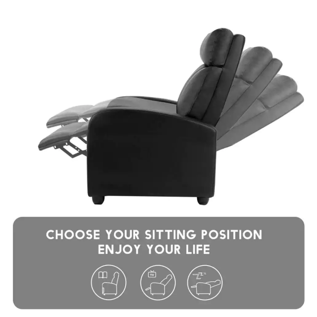 Black Medical High Back Recliner Chair