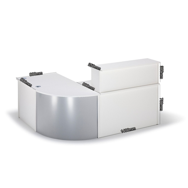 White Curved Reception Desk